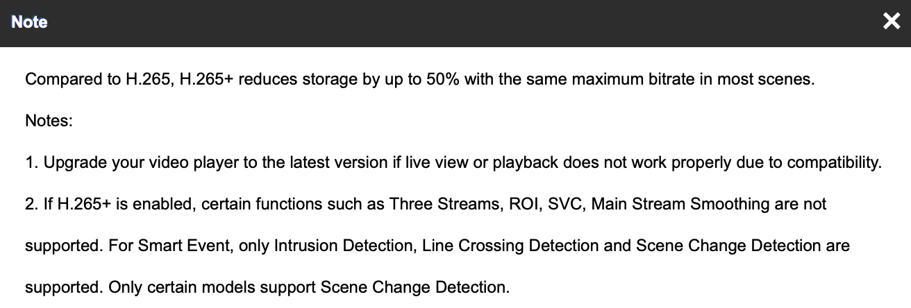 ColorVU G5 platform, ROI not working properly when H265+ is selected? | IP CCTV Forum for IP ...